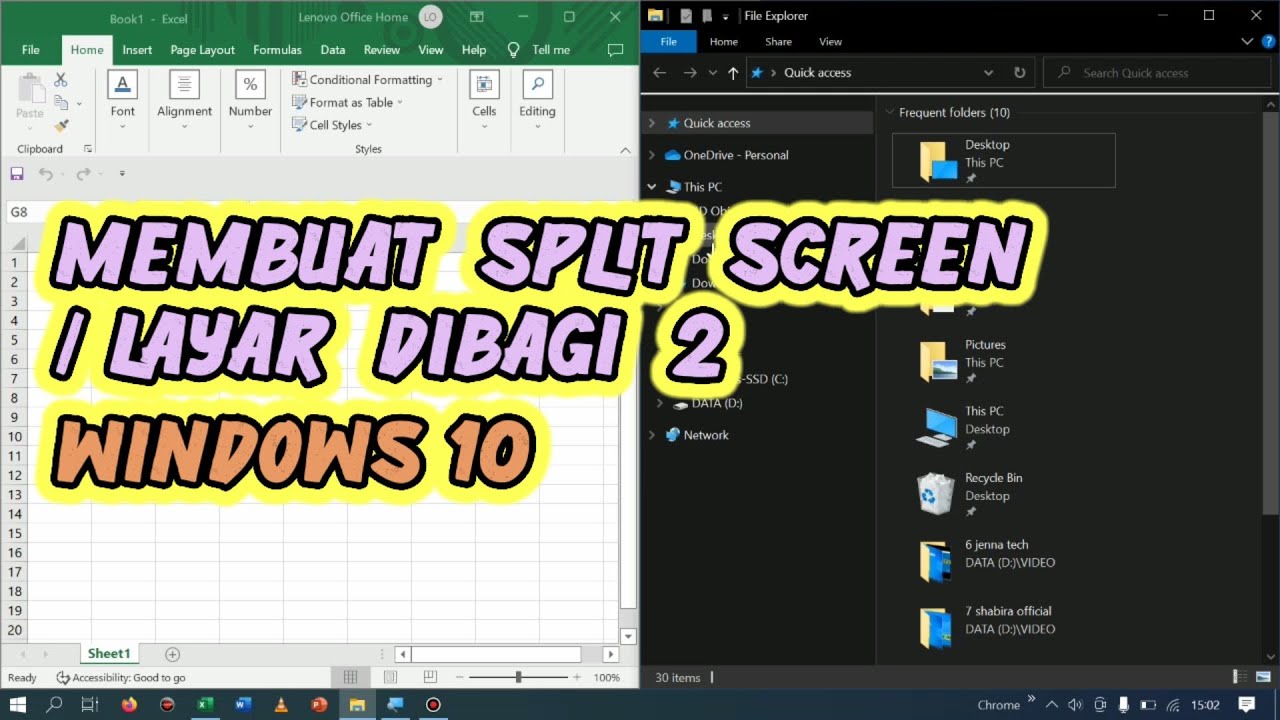 Cara Membuat Split Screen (Layar Terbagi 2) di Windows 10 - YouTube