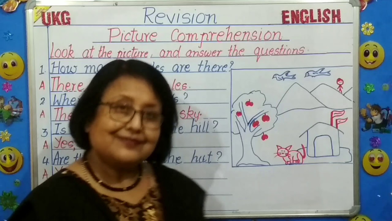 UKG ENGLISH Sentences each, Picture comprehension & ing words - YouTube