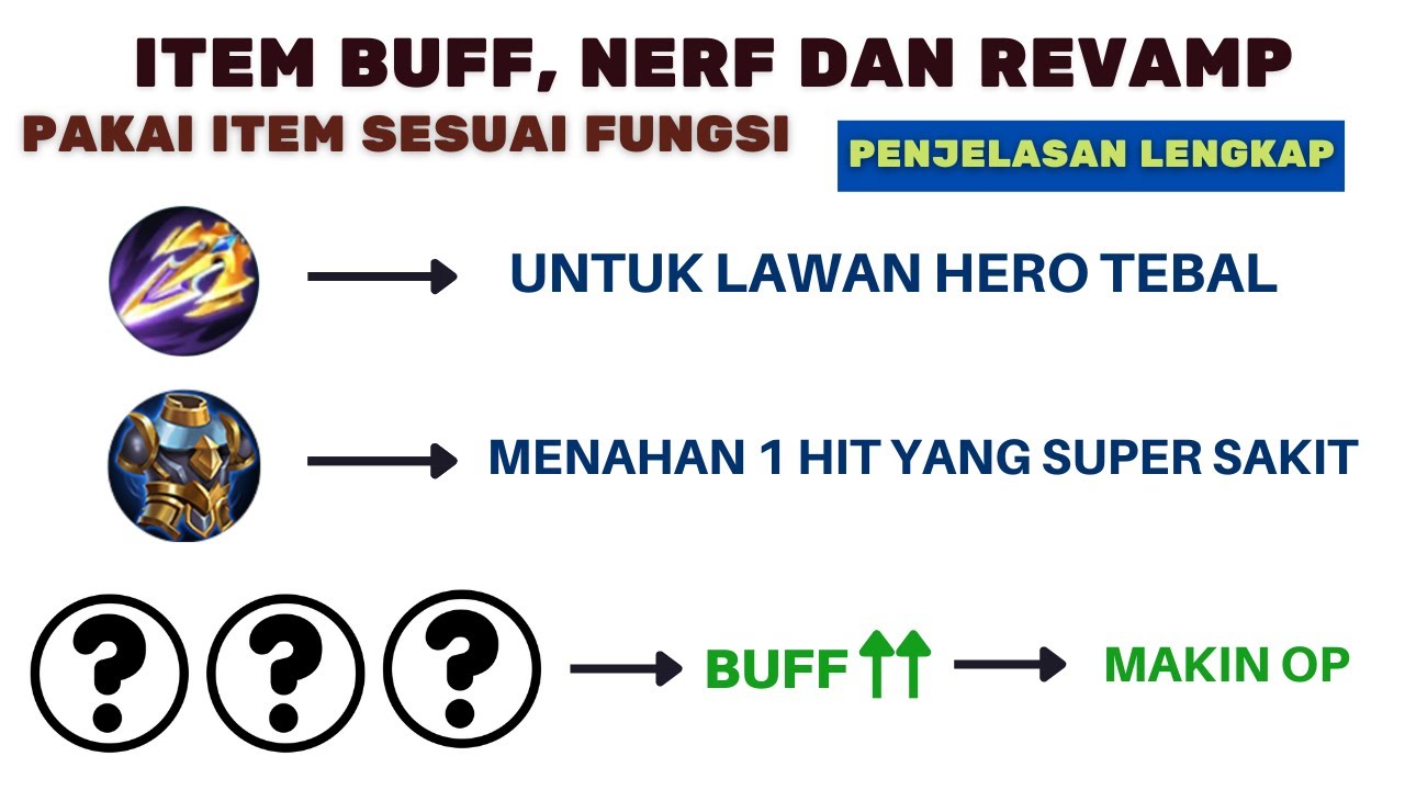 INI DIA ITEM YANG SAKIT DAN BERGUNA SETELAH DI BUFF REVAMP DAN ADJUST ...