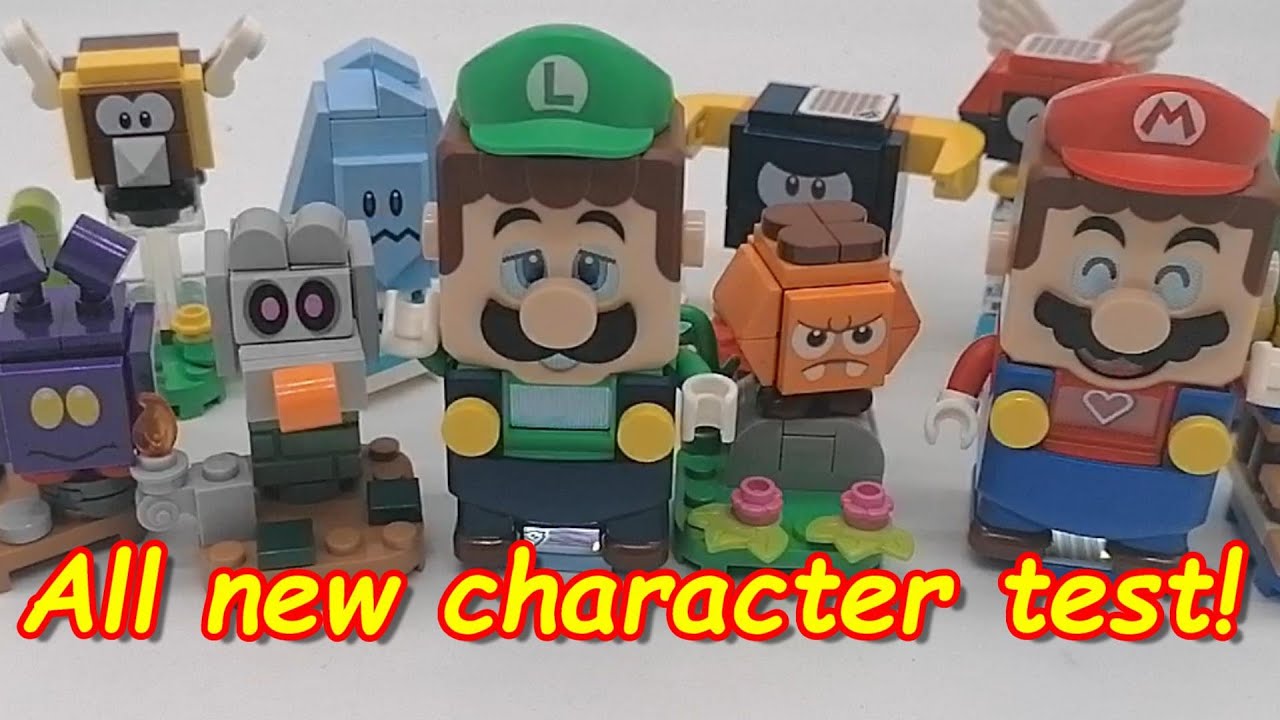 Team Mario and Luigi Testing all new LEGO Super Mario Character! - YouTube
