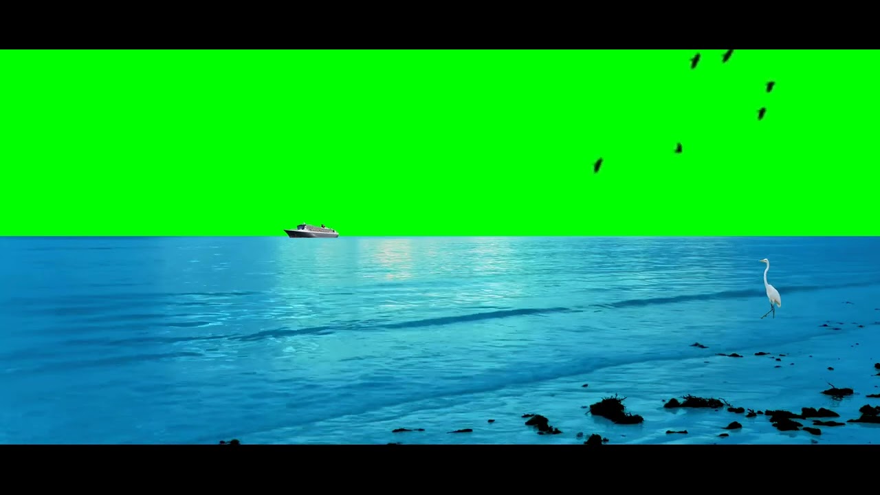 beautiful beach green screen copyright free video - YouTube
