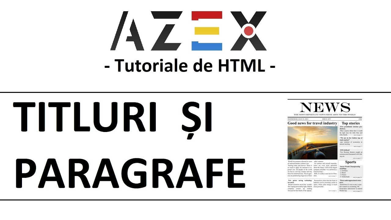 Tutoriale de HTML - 3. Titluri (headings) și paragrafe - YouTube
