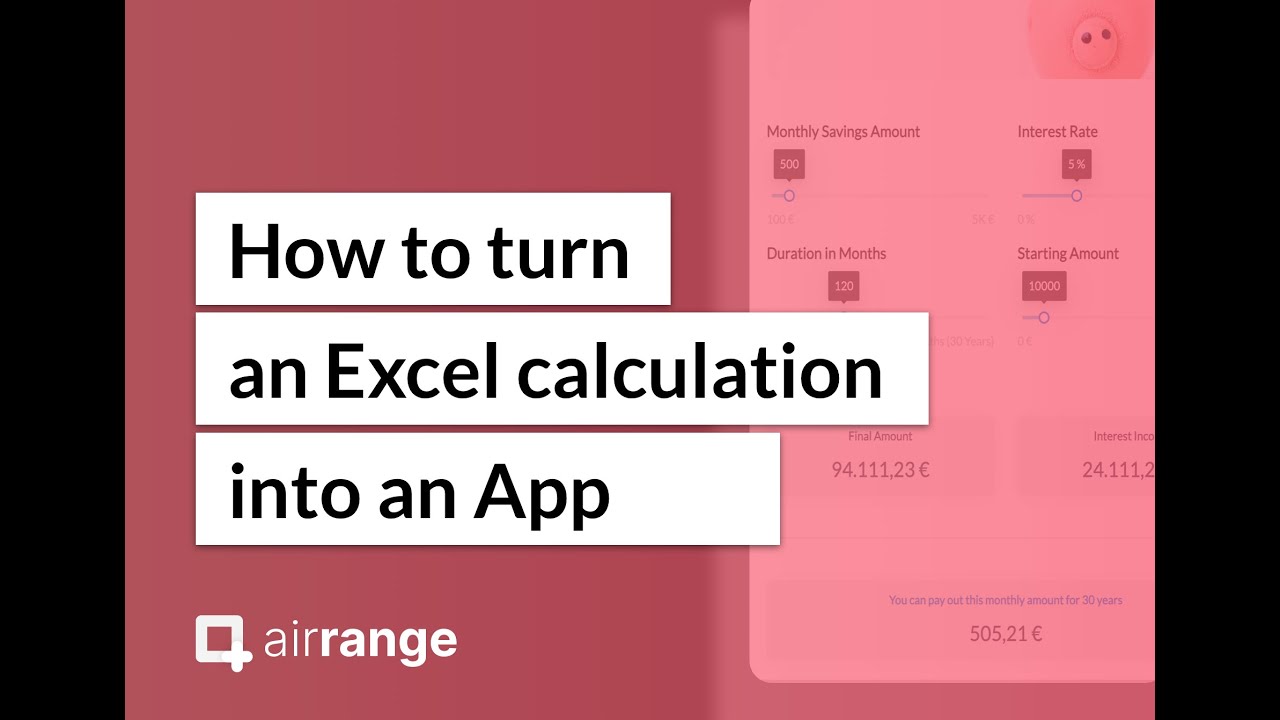 How To Turn An Excel Calculation Into An App YouTube How To Turn An Excel Calculation Into An App YouTube