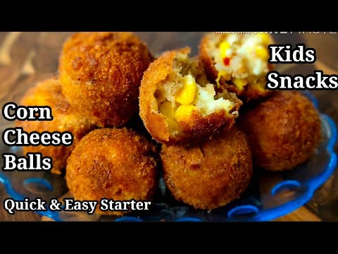 Corn cheese balls recipe | cheese corn balls recipe | Easy starter ...