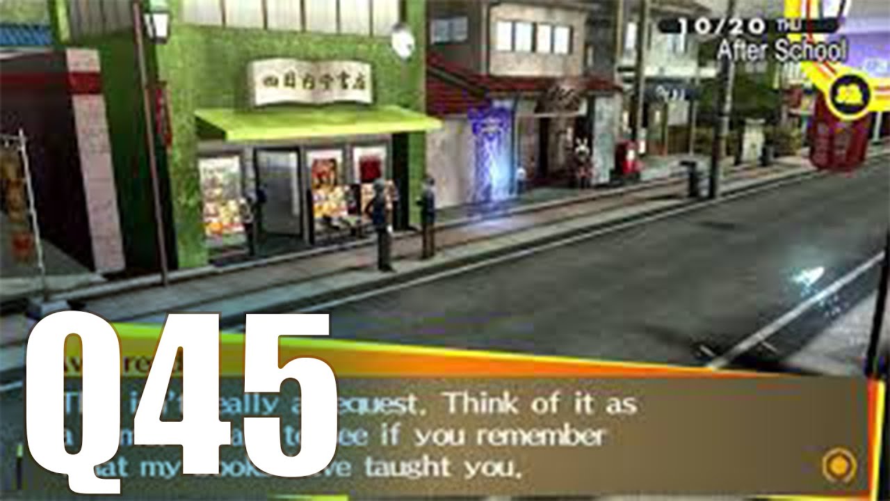PERSONA 4 GOLDEN (PC) - Quest 45: A Test of Literacy Memory - YouTube