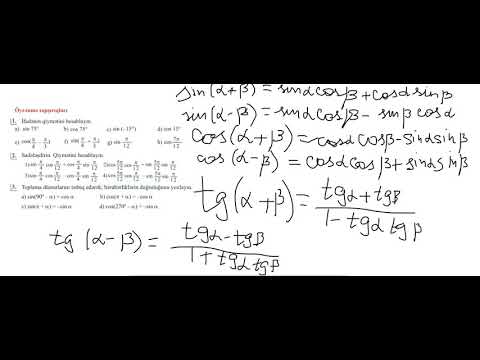 Triqometriya  toplama düsturları izah və misallar həlli