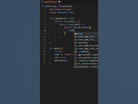 Pattern problems in C++ | C++ #shorts - YouTube