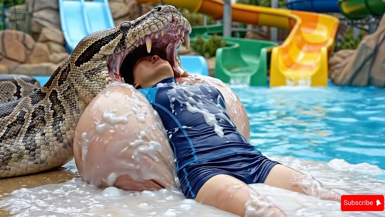 A female athlete at a water park was swallowed whole by a giant python. - YouTube