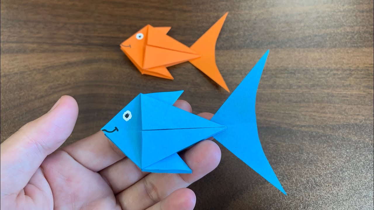 DIY / How to/ Origami a paper fish 🐟/ របៀបបត់រូបត្រី ពីក្រដាស - YouTube