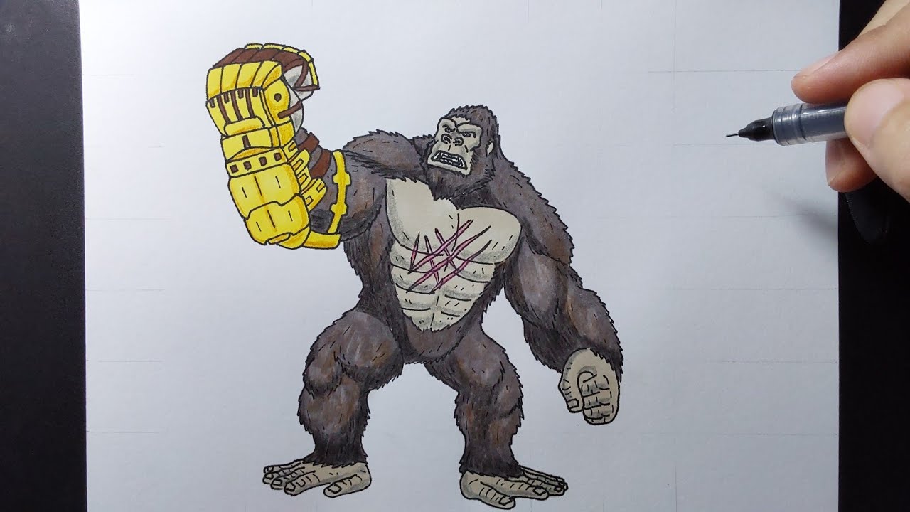 how to draw kong 2024 step by step | godzilla x kong the new empire ...