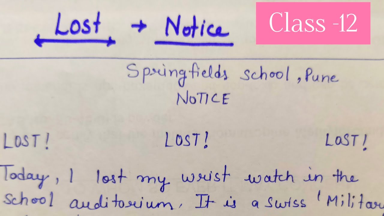 lost - notice writing// english//#youtube #english - YouTube