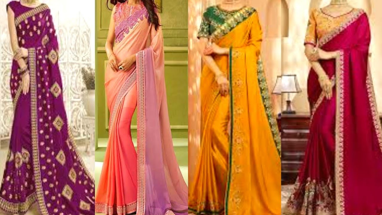 🦋💖🦋Beautiful Border Saree For Bridal Collection ||Latest Simple Border ...