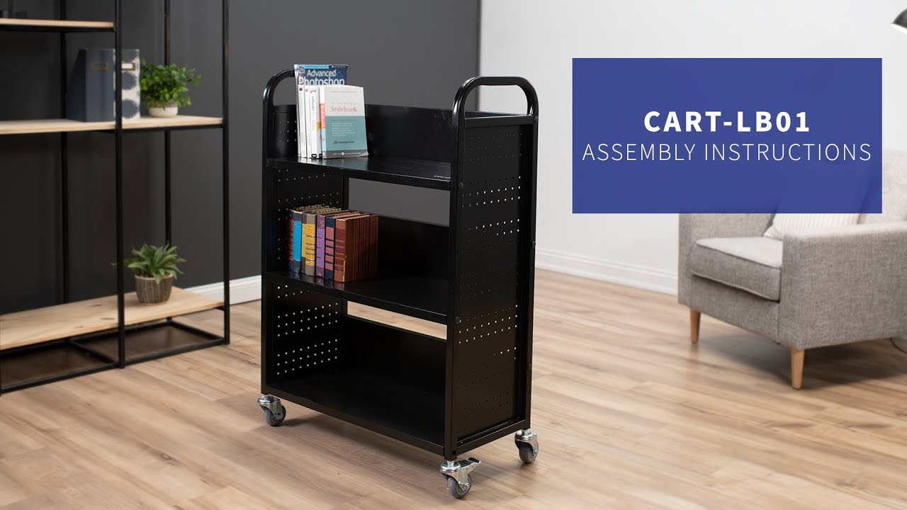 CART-LB01 Library Book Cart Assembly by VIVO - YouTube