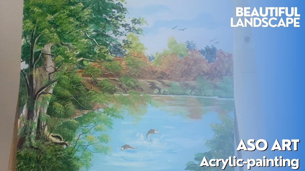 Acrylic Painting Tutorial: Beautiful Landscape | ASO ART - YouTube