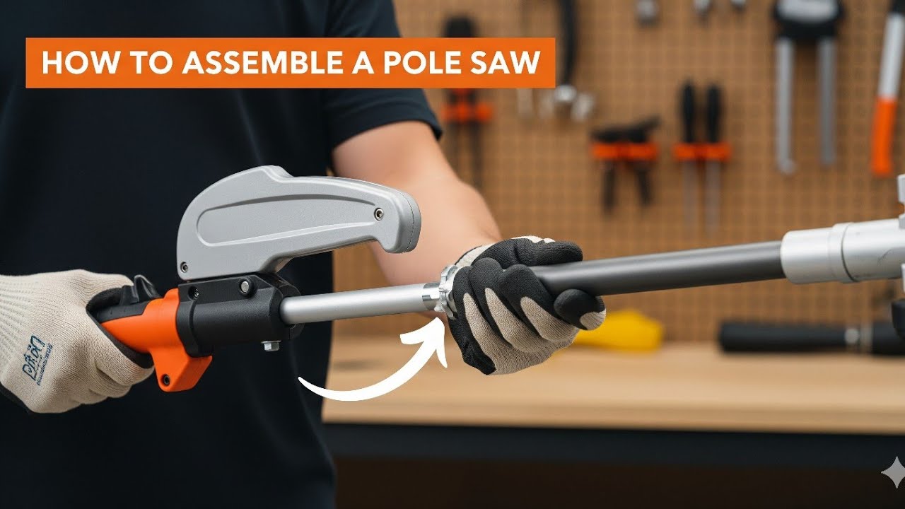 How to Assemble a Heavy-Duty Pole Saw (with Extension Rod) - YouTube