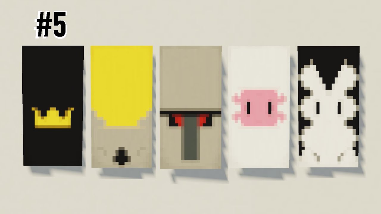 Como hacer 5 DISEÑOS de BANDERAS en Minecraft #5 - YouTube