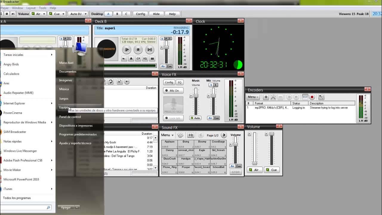 Tutorial Sam broadcaster Hora automatica PAL Script GRATIS - YouTube