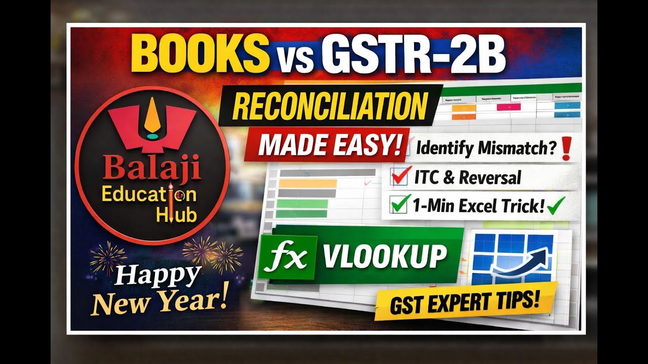 Books vs GSTR-2B Reconciliation Made Easy | Excel Formula, VLOOKUP ...