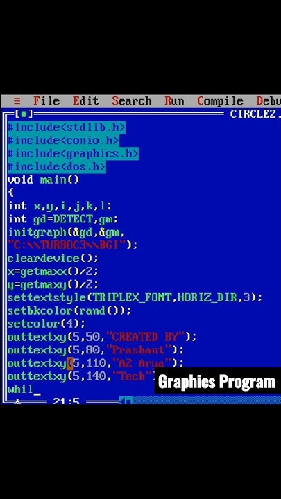 Circle Program Using Graphics in C #circle #youtubeshorts #shorts #coding #c_programming - YouTube
