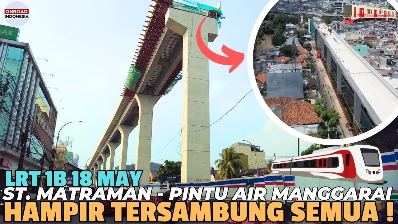 Hampir TERSAMBUNG SEMUA !! LAYANG LRT 1B St. MATRAMAN - TAMBAK Pintu ...