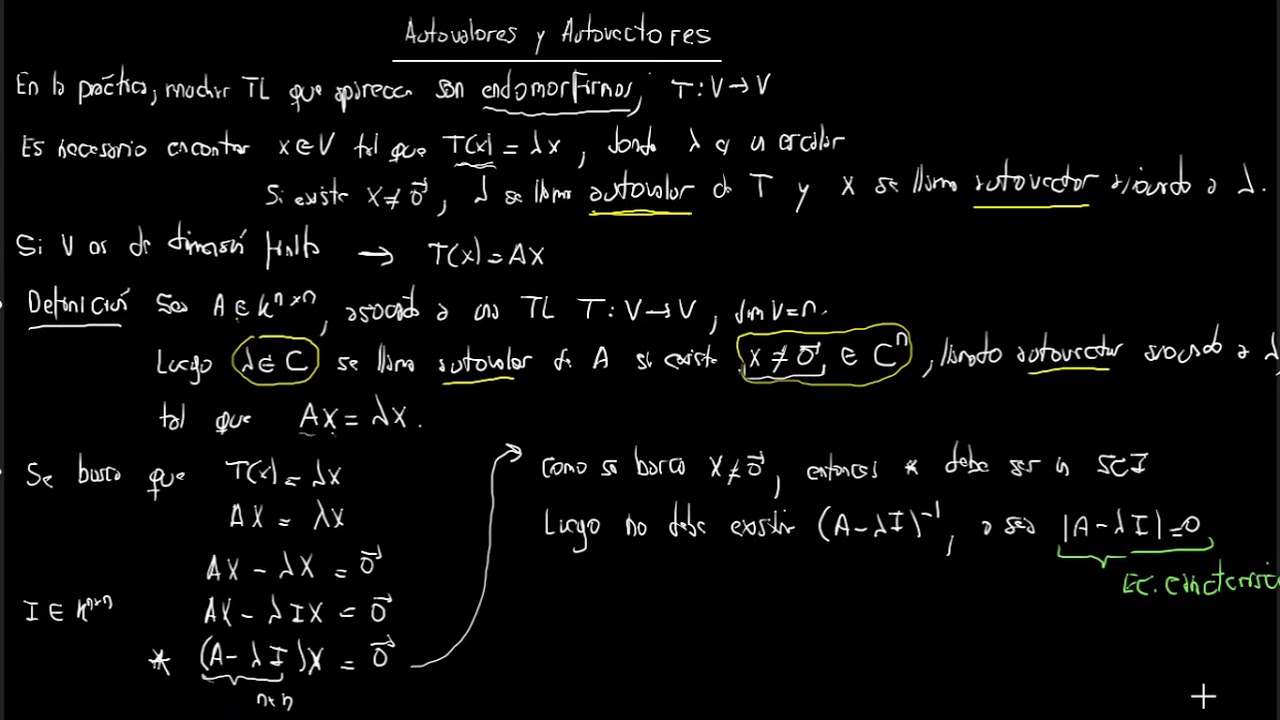 Autovalores y Autovectores 1 - Definición y Cálculo - YouTube
