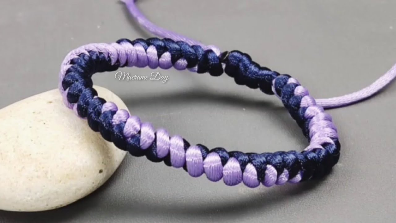 Gelang Macrame Motif Simpul Ular | DIY Macrame Bracelet - YouTube