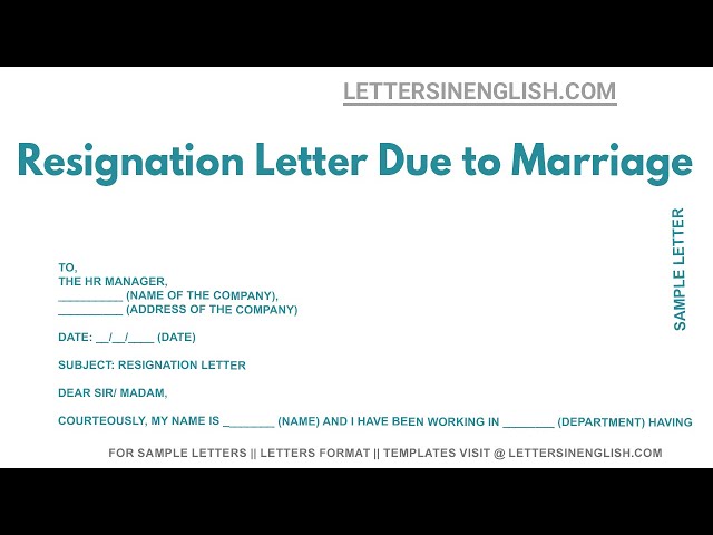 Example Of Resignation Letter With Reason