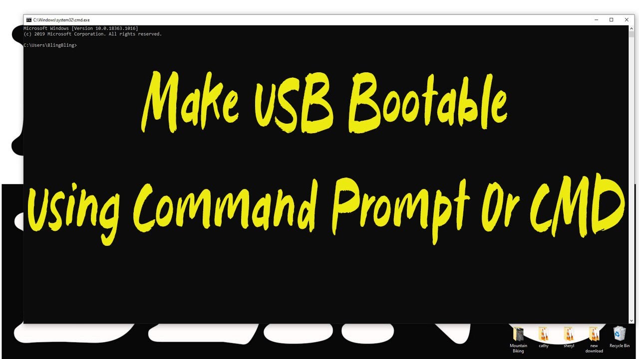 How Make USB Bootable For Windows 10, 8 & 7 Using Command Prompt or CMD ...