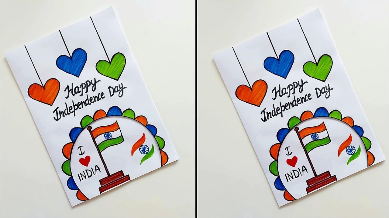 How to make Independence day greeting card • 15th August Tricolour card ...