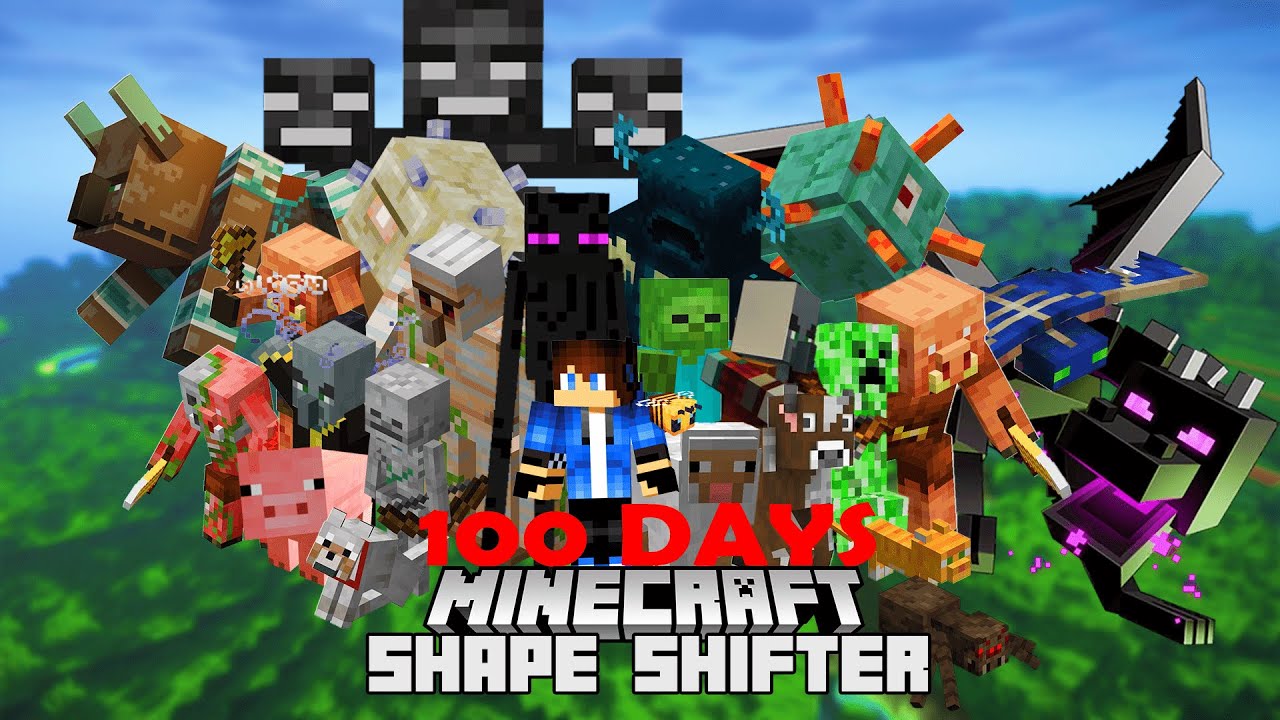 I SURVIVED 100 DAYS AS A SHAPESHIFTER IN MINECRAFT | MINECRAFT | MORPH ...