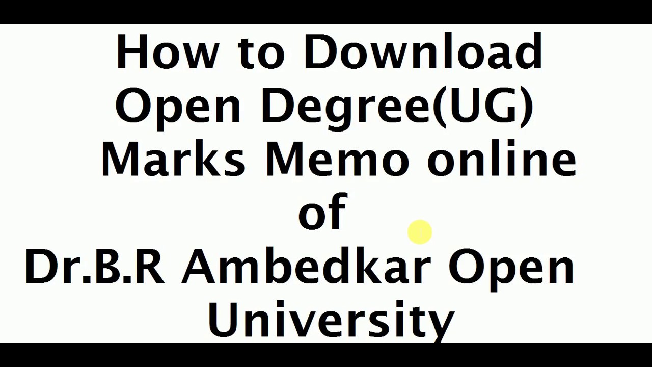 BRAOU Distanc Degree (UG)Marks Memo Print out (Duplicate Marks Memo ...
