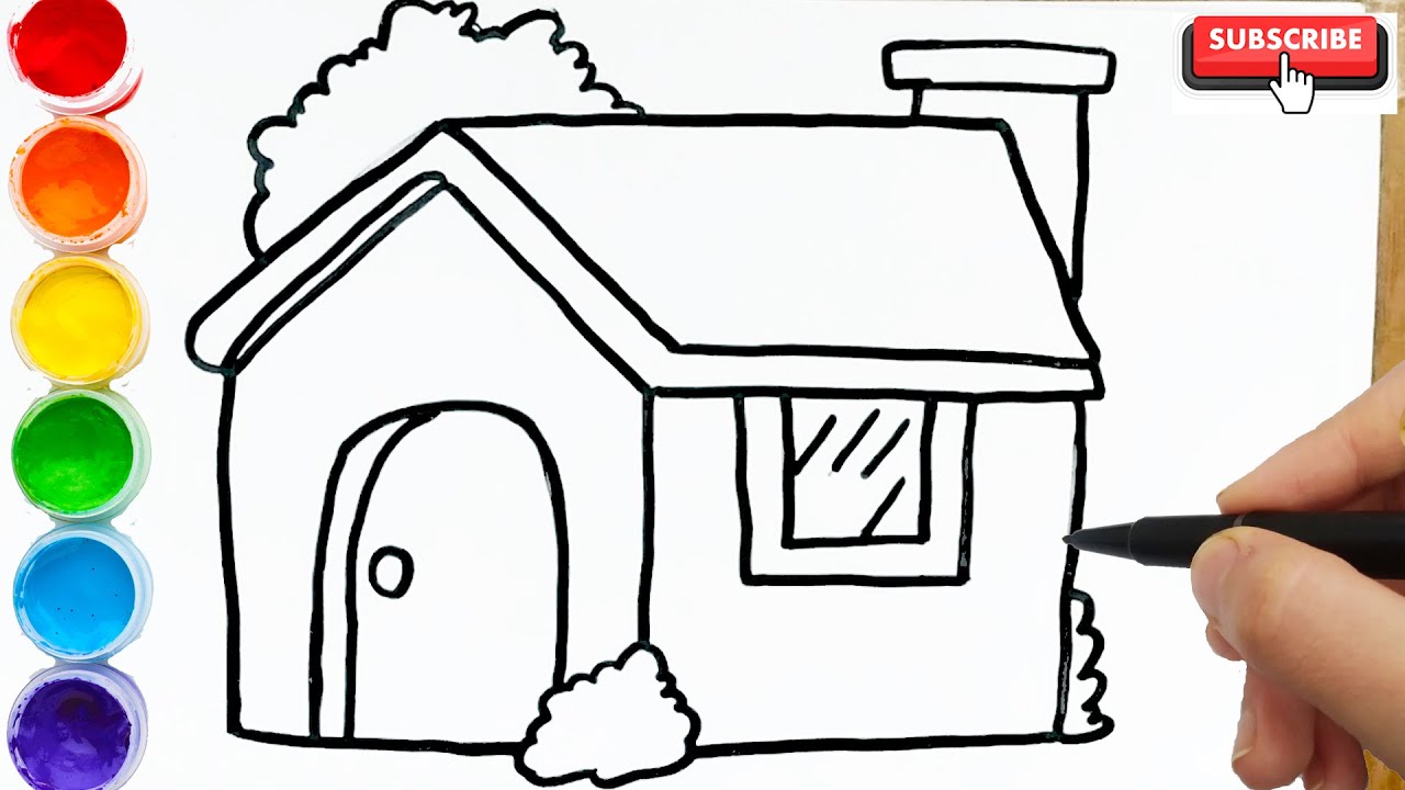 how to draw a house easy step by step | how to draw easy house - YouTube