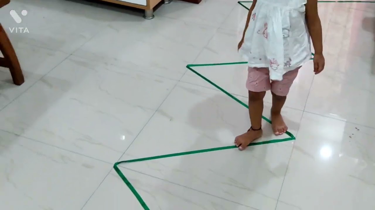 Gross Motor Activity For Pre Schoolers l Walking on Zigzag Line l Zigzag Walking l - YouTube