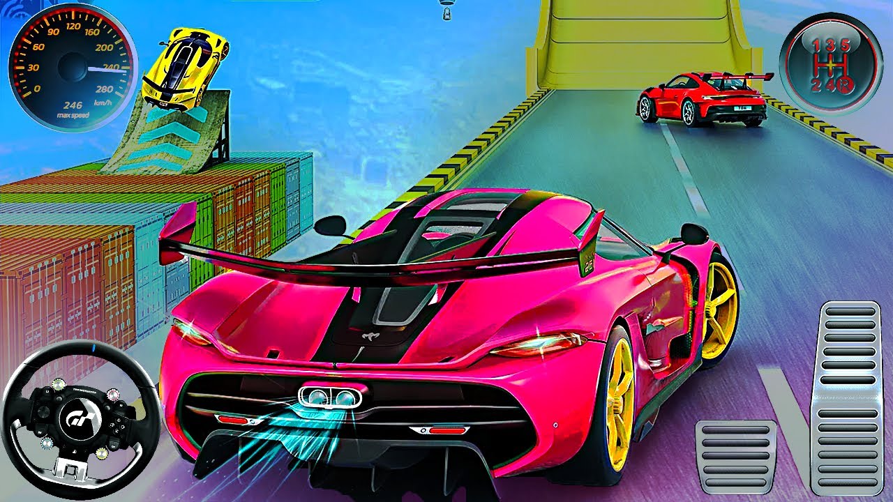 Impossible Mega Ramp Car Racing- Car Stunt Gameplay ...