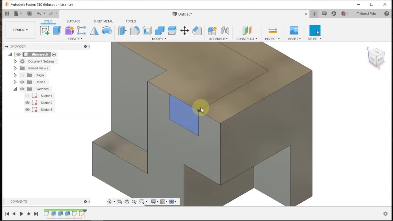 Fusion 360 Tutorial for Absolute Beginners | Task 1 Cl Bench Block ...