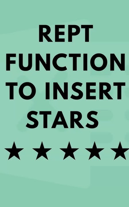 How to Create Star Ratings in Excel Using REPT Function | REPT Function to Insert Stars in Excel ...