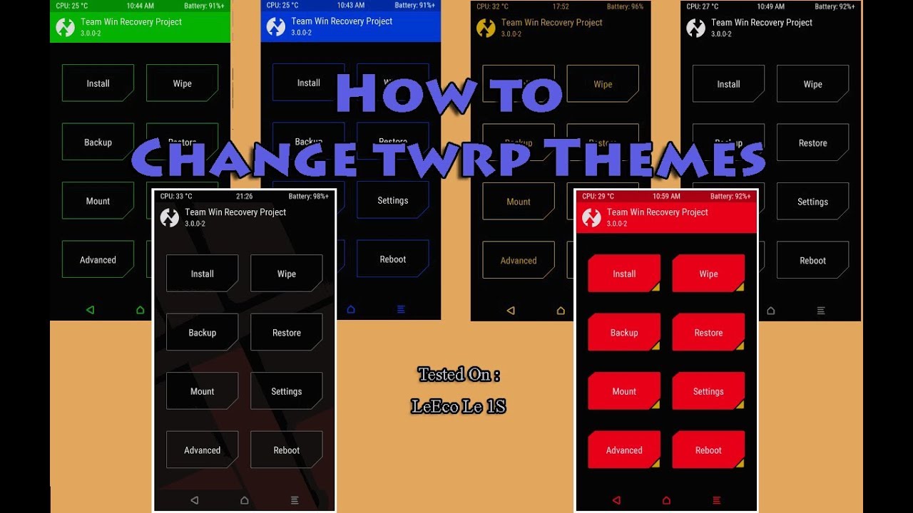 How to Change themes of Twrp version 3.2.0 and above 📶 - YouTube