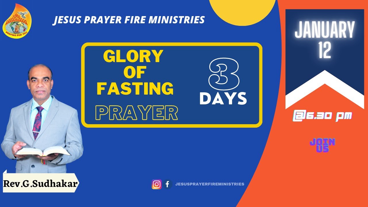 Live || Glory Of Fasting Prayer || 12 January 2023 || Rev. G. Sudhakar ...