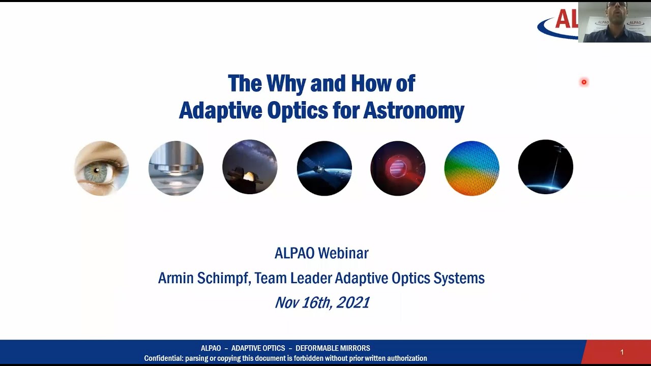 ALPAO Webinar - The Why and How of Adaptive Optics for Astronomy - YouTube