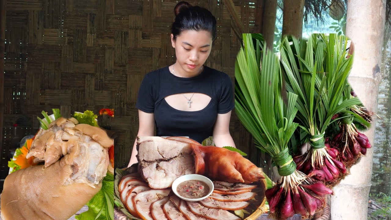 Pork Cooked with Ginseng - Single Mother Cooking - YouTube