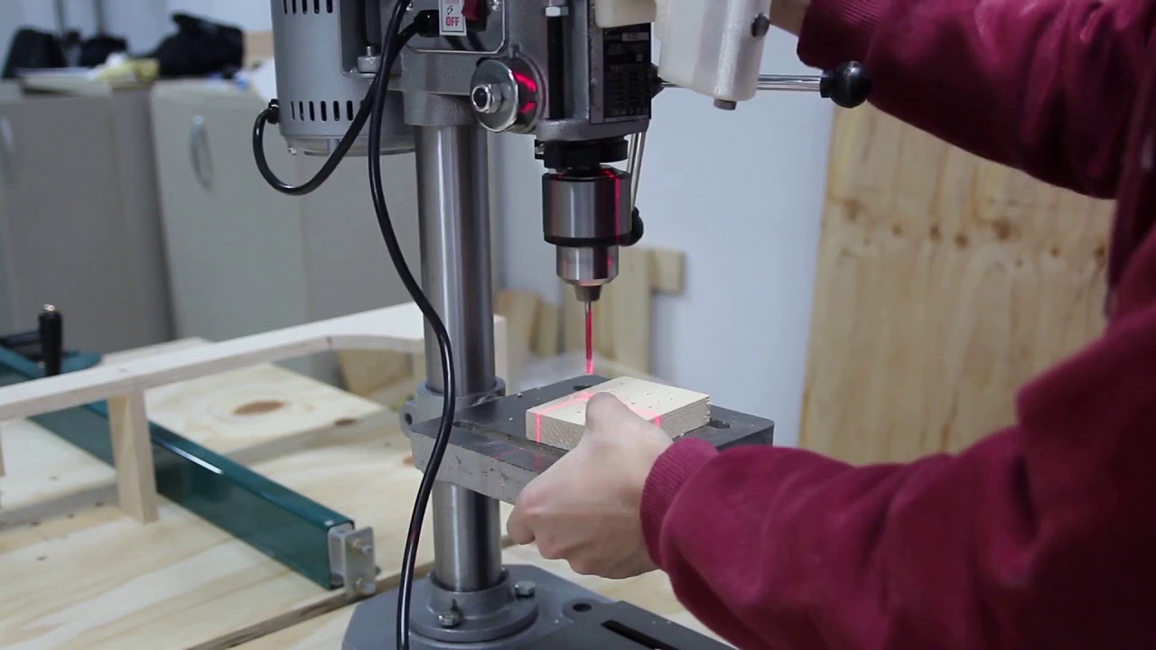 3D printed laser guide for drill press - YouTube