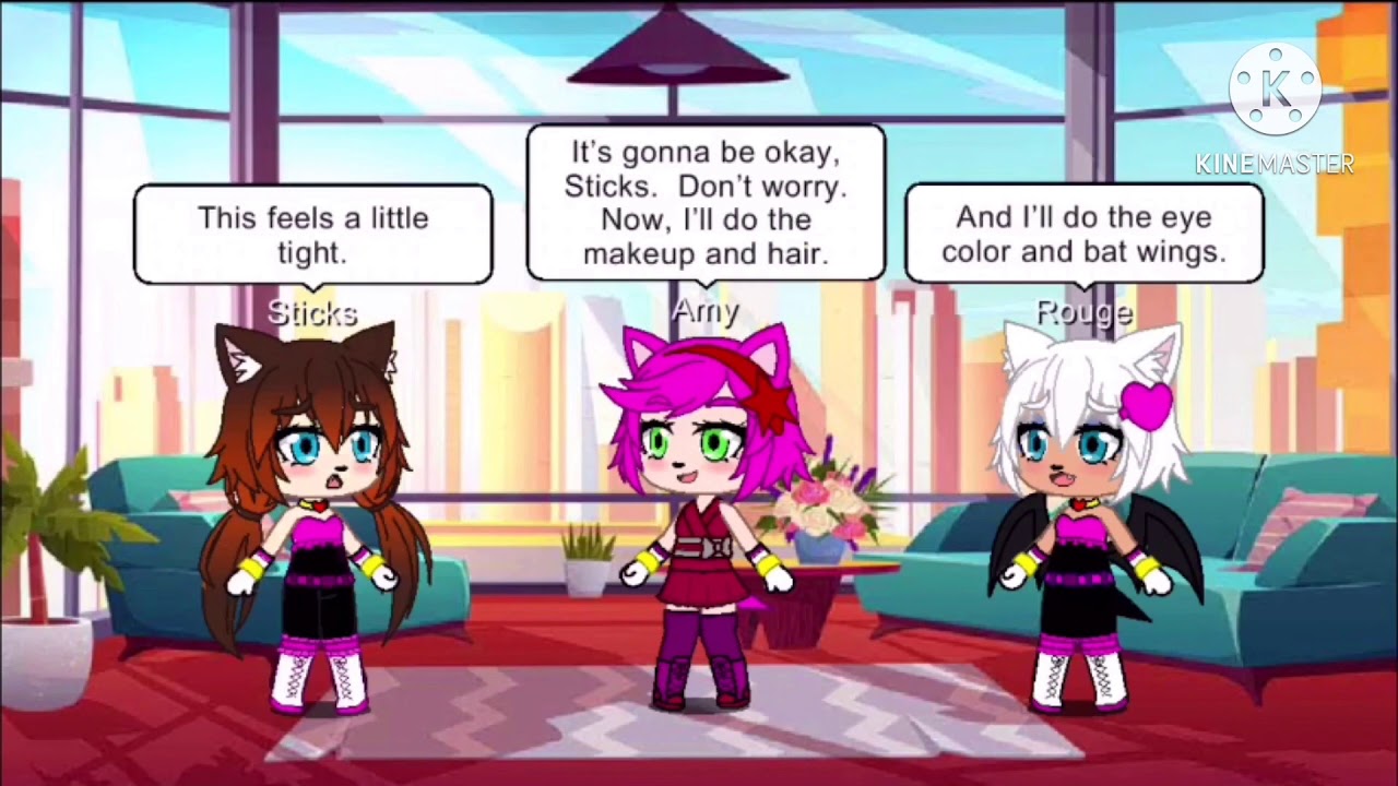 Sticks the Badger getting dressed up as Rouge the Bat again - YouTube