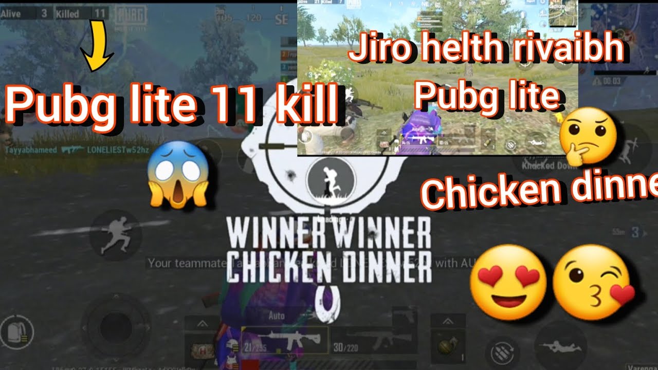 pubg lite jiro helth rivaibh 😱//11 kill pubg lite || chicken diner # ...