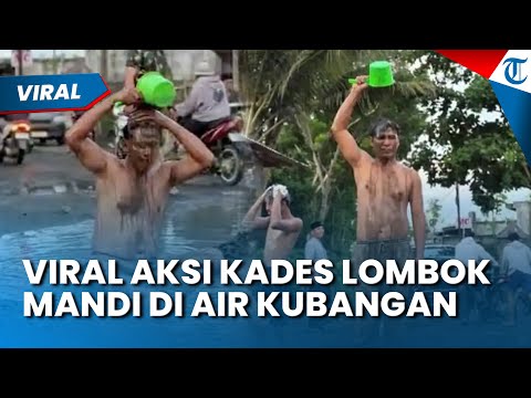 PROTES TAK DIGUBRIS! Kades Lombok Viral Mandi Air Kubangan Jalan yang Rusak