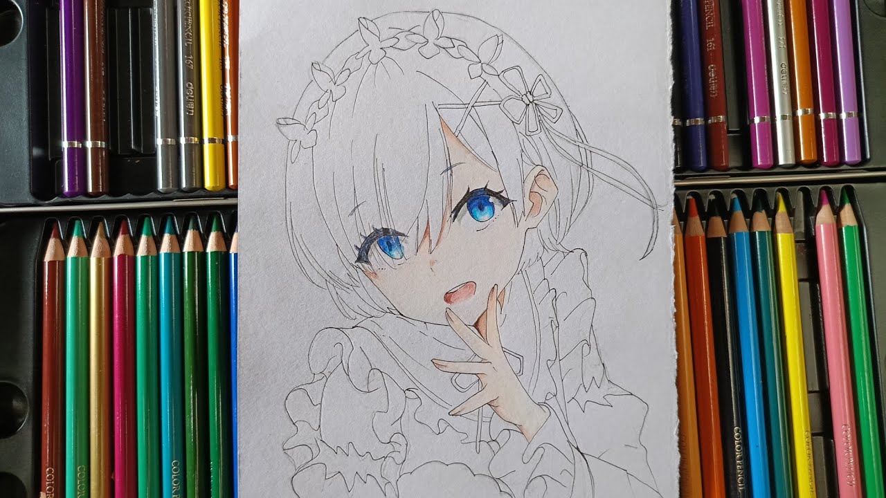 HOW TO DRAW REM RE ZERO ANIME KARA HAJIMARU - YouTube