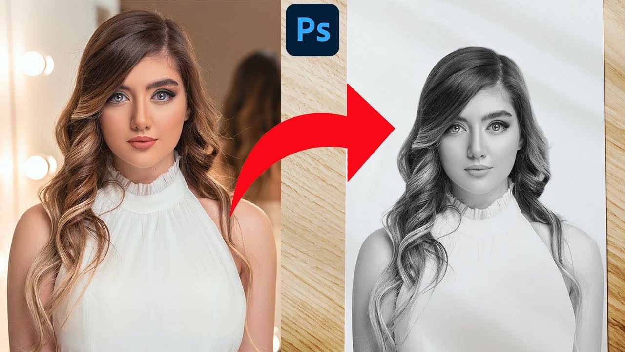 How to transform picture into pencil sketch, Pencil drawing - YouTube