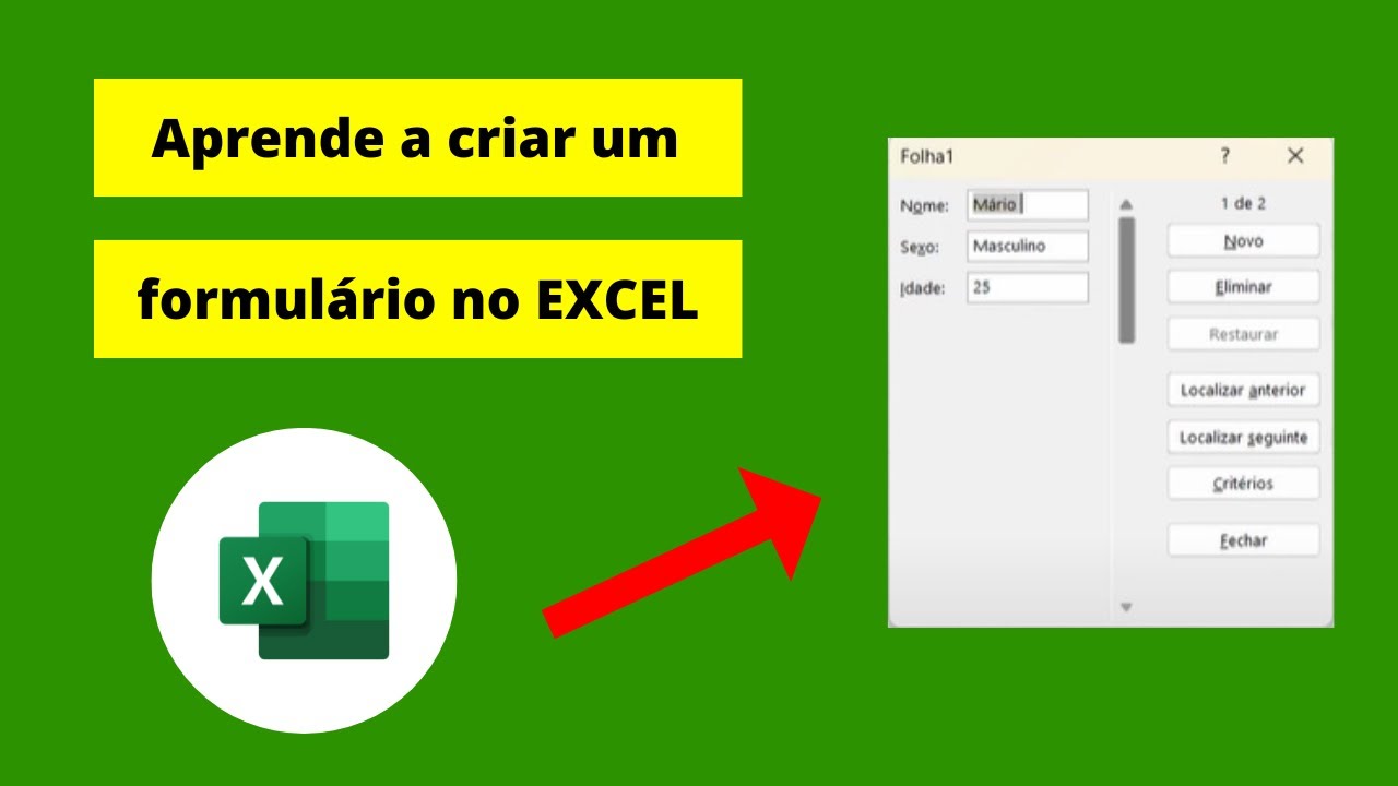 Como criar um formulário para introduzir dados em tabelas no EXCEL ...