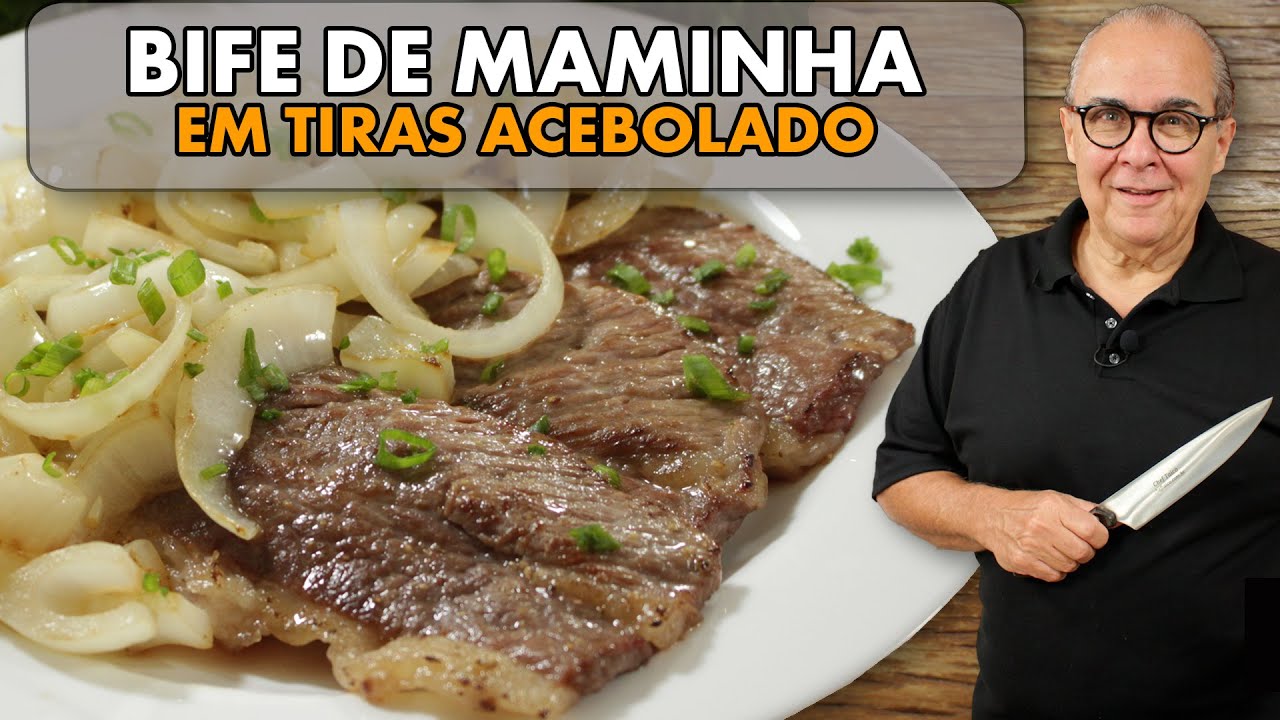 A MELHOR RECEITA DE BIFE DE MAMINHA EM TIRAS ACEBOLADO DO CHEF TAICO - YouTube