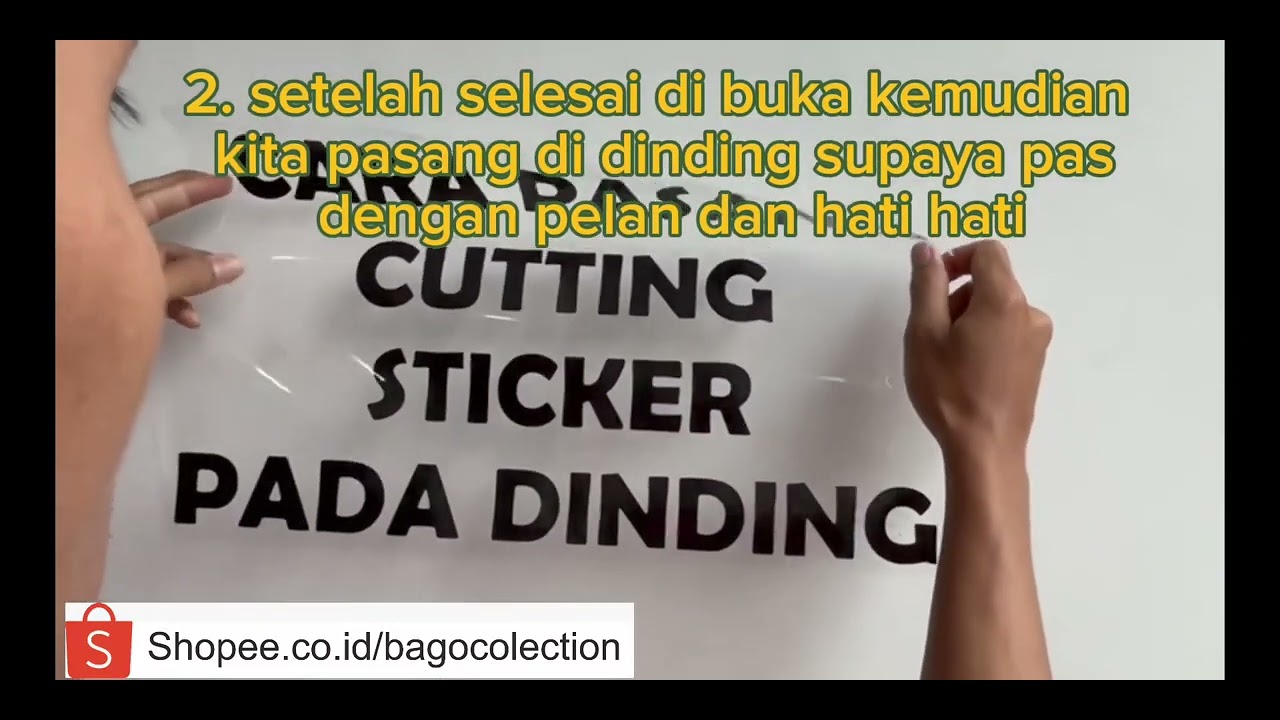 cara memasang sticker pada dinding - YouTube