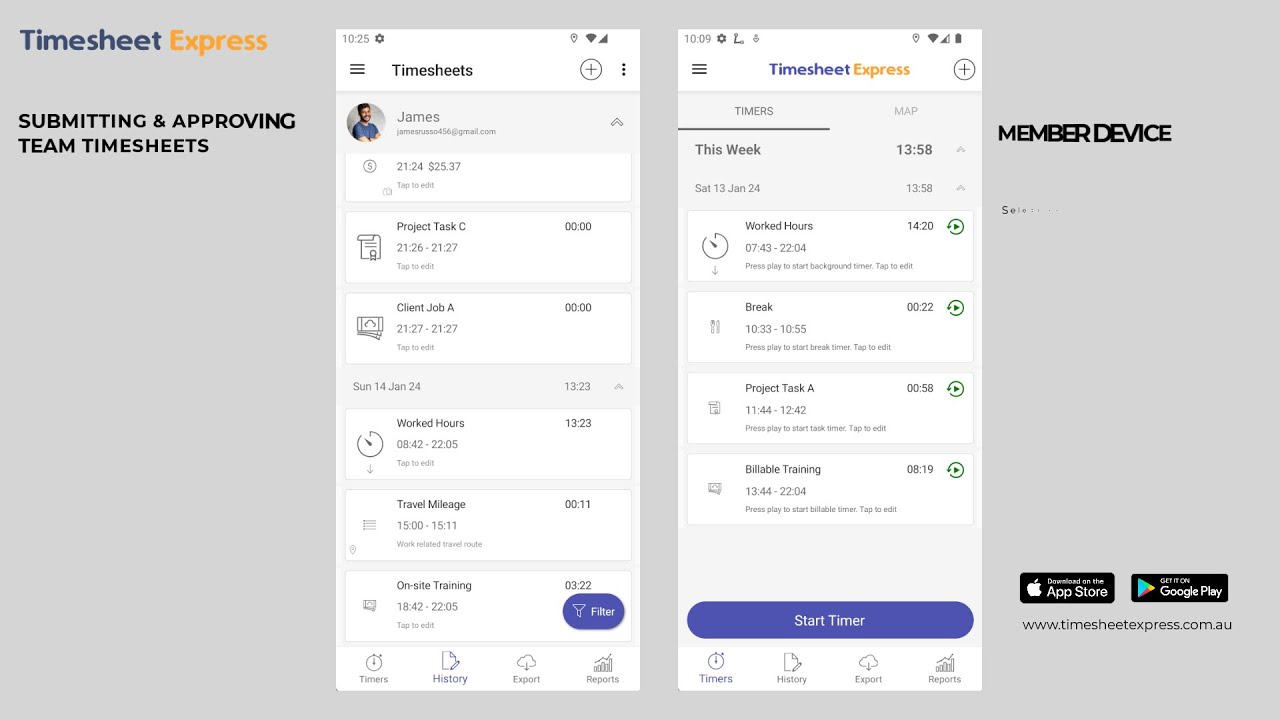 Submitting and Approving Team Timesheets in Timesheet Express - YouTube